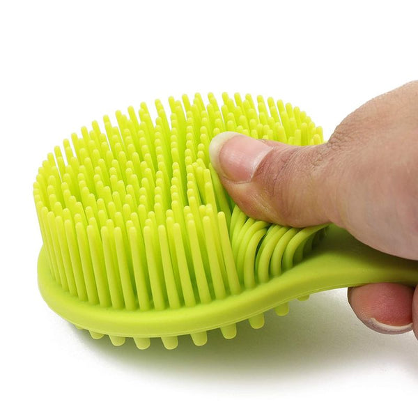 Silicone Shower Brush Back And Body Scrubber Green Pink 2 Pack